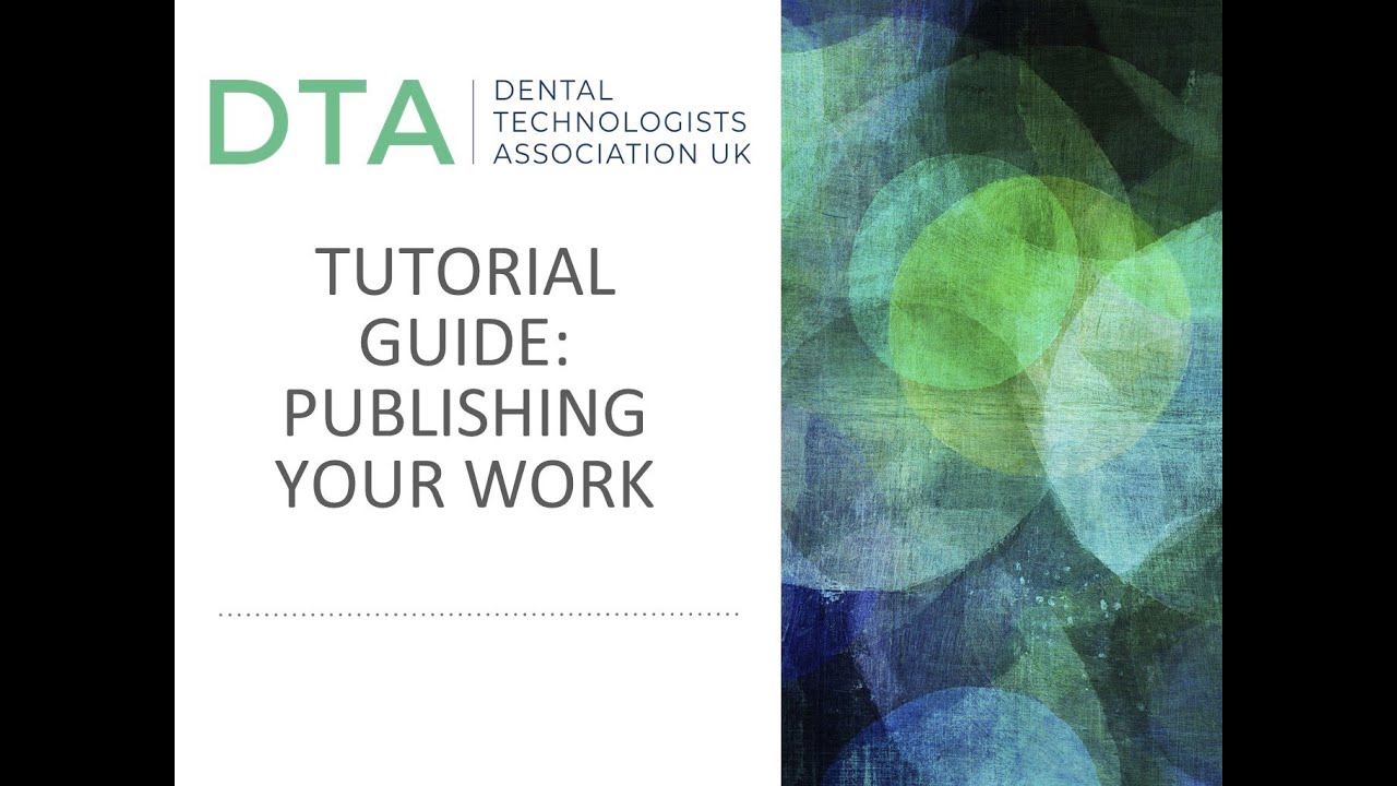 DTA Tutorial Guide: Publishing Your Work - YouTube