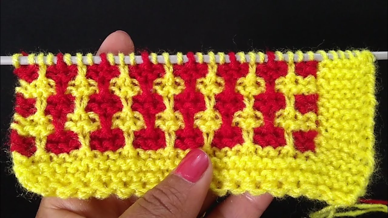 Two Colour Knitting Pattern - YouTube