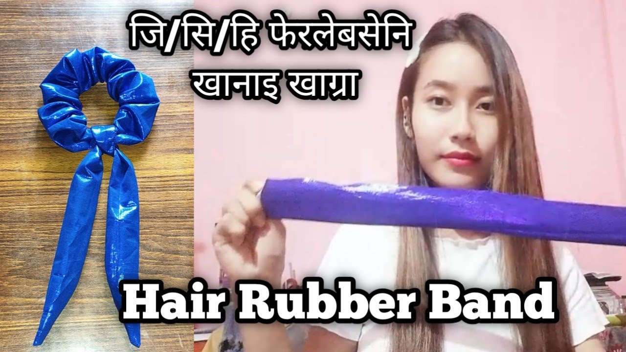 How To Make Cute Ruffle Hair Band||DIY Scrunchies|| Rubber Hair Band ...