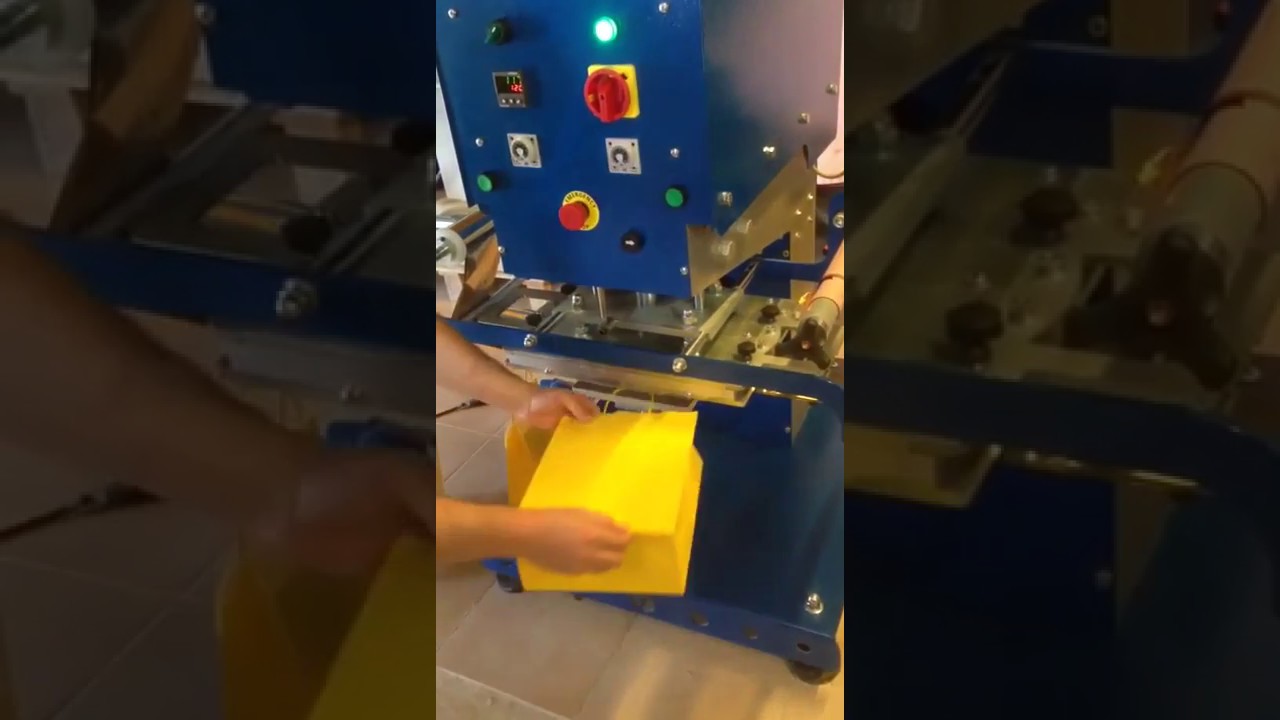 Paper bag hot foil stamping process - YouTube