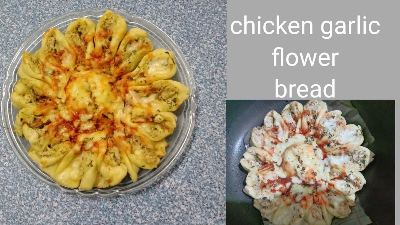 chicken garlic ,cheese flower bread - YouTube