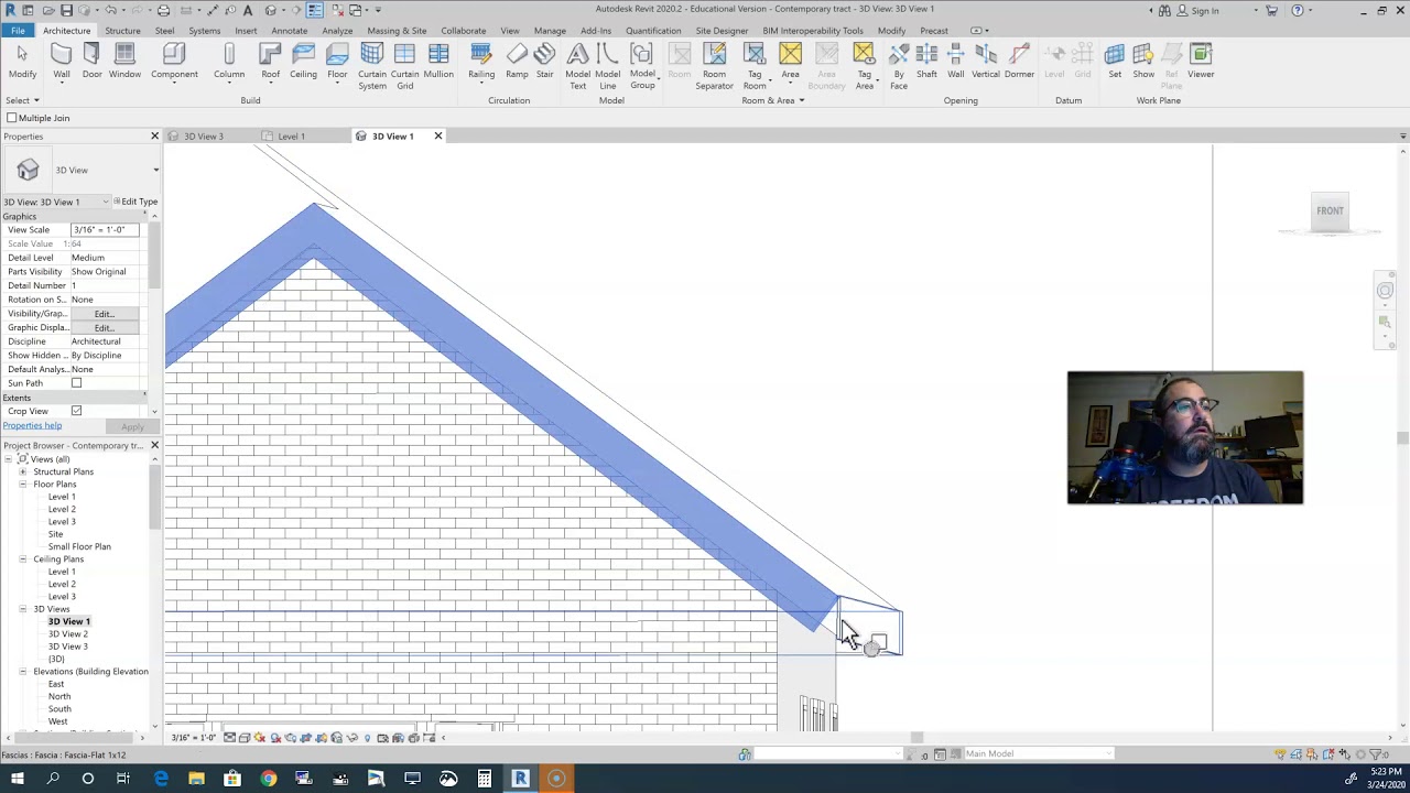 Revit 2020 Placing Fascia Material - YouTube