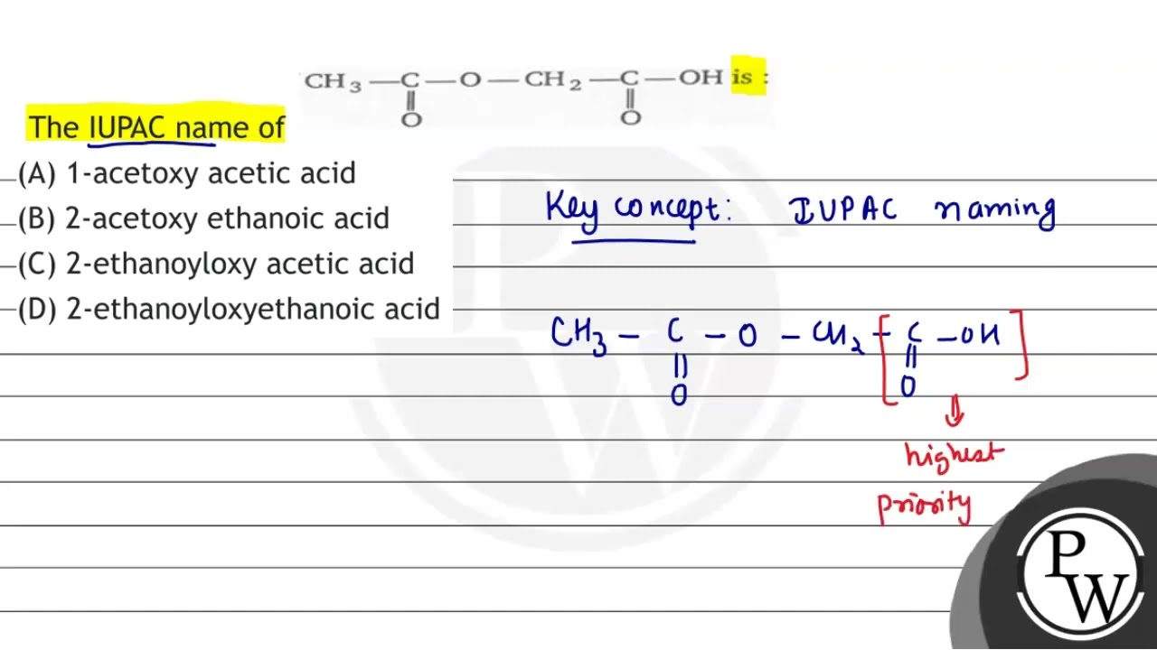 Structure Of Acetic Acid And Iupac Name