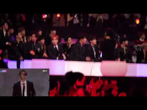 [HD FANCAM] 171201 2017 MAMA IN HONG KONG EXO, SJ & TAEMIN'S REACTION OF BTS MIC DROP