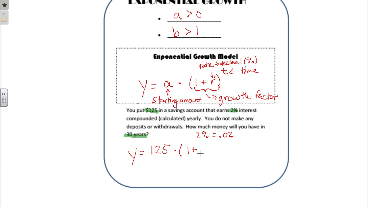 exponential growth & decay notes part 1 - YouTube