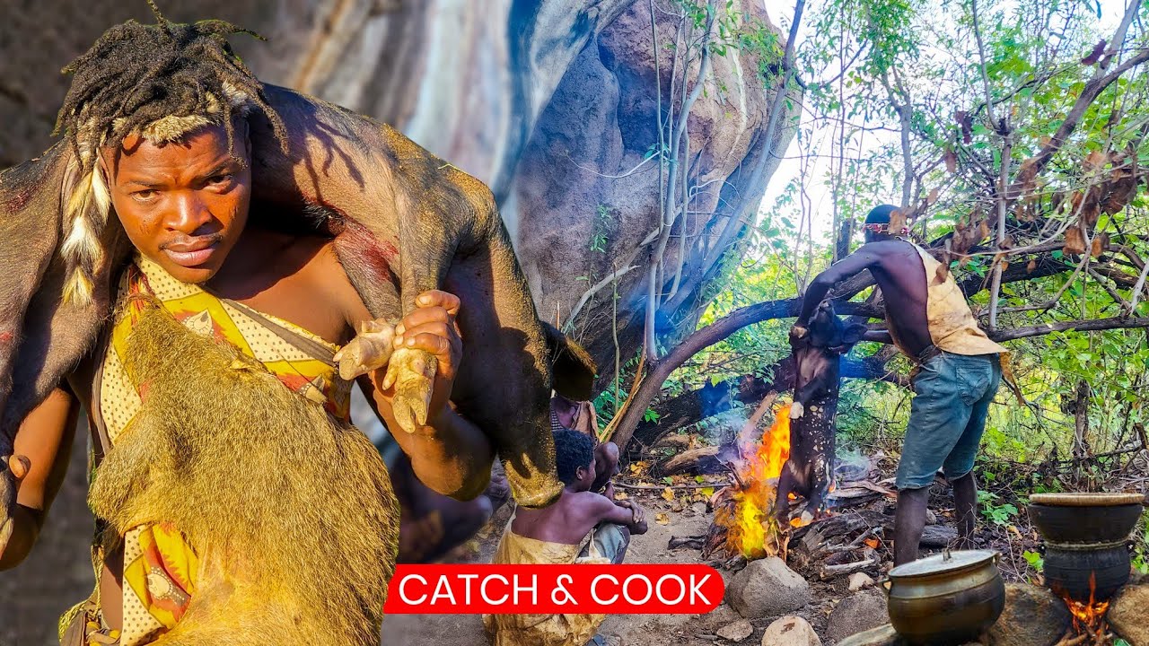Hunters Of The Hadzabe Tribe | Exploring Their Raw Meat Cooking And ...