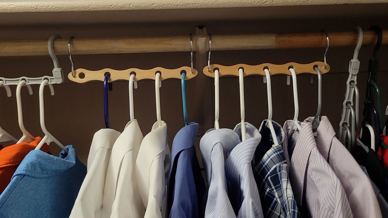 Review for Hendooqi 6 pack closet organizers wooden hangers - YouTube