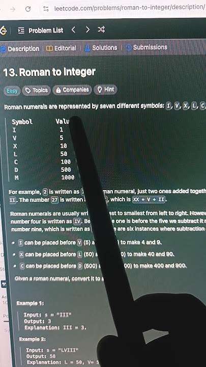 Leetcode 13 Convert Roman to Integer - YouTube
