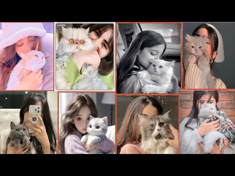 Girls Dpz with Cute Cat 🐱 ||WhatsApp Dp with Cat😺||Cute Girls Dp with ...