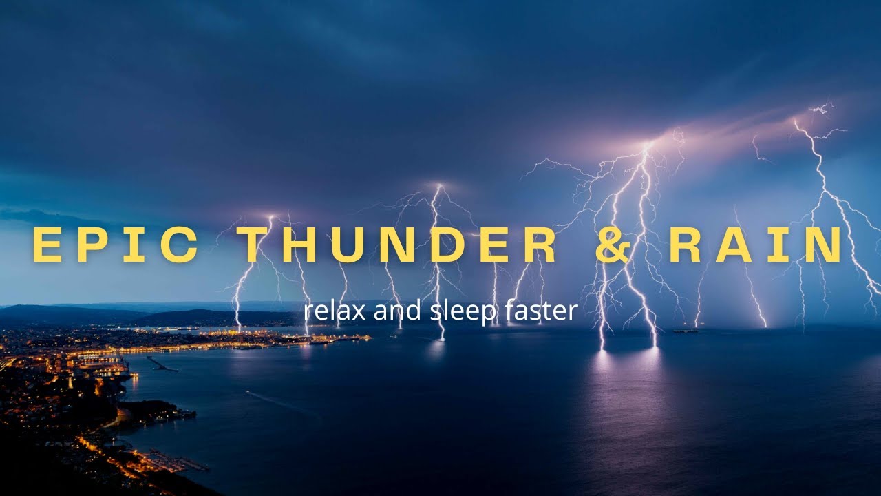 Violent Thunderstorm Sounds ⛈️ | Black screen | Sounds to relax, focus ...