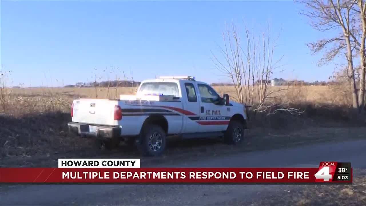 Multiple agencies respond to field fire in Howard County - YouTube