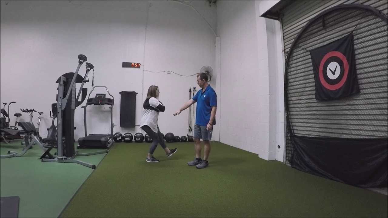 Balance Single Leg w Quarter Squat and Thoracic Rotation - YouTube