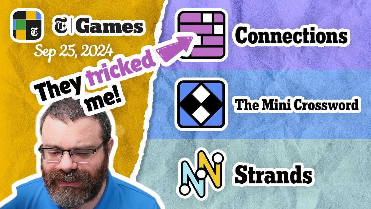 NYT Connections, Mini Crossword, and Strands | Sept 25, 2024 - YouTube