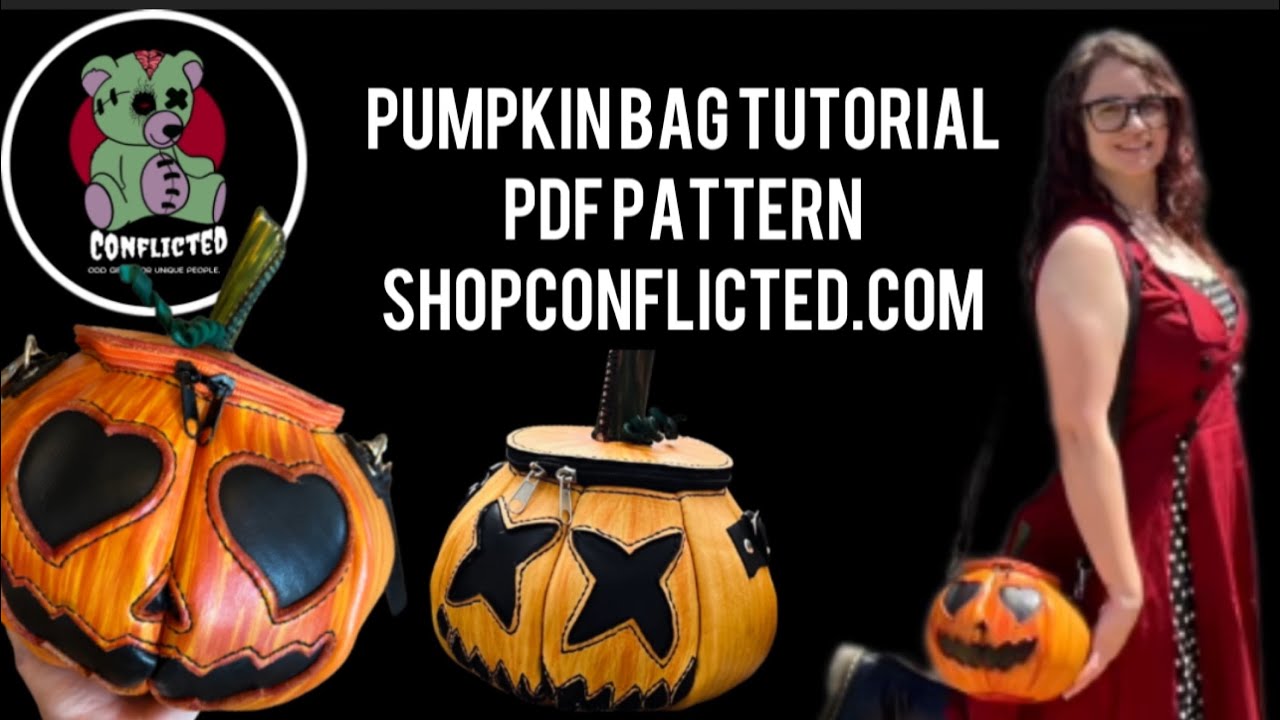 Make a Leather pumpkin bag PDF tutorial by Conflicted LLC - YouTube