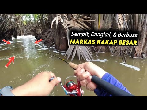 Tantangan Kuat dari Ikan Kakap Besar di Spot Mancing Sempit & Berbusa 🎣 Light Casting