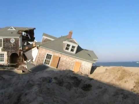 Hurricane Sandy Splits New Jersey Shore House - YouTube
