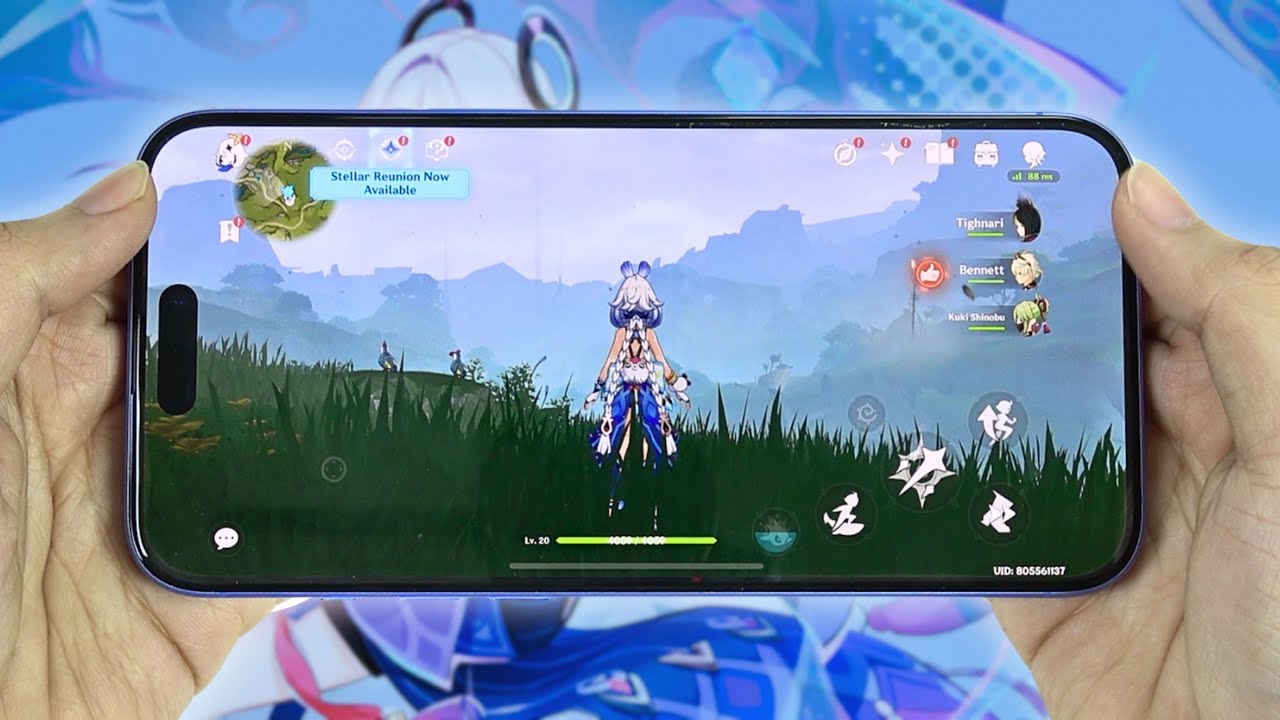 iPhone 16 Plus test game Genshin Impact Max Graphics | Highest 120FPS ...