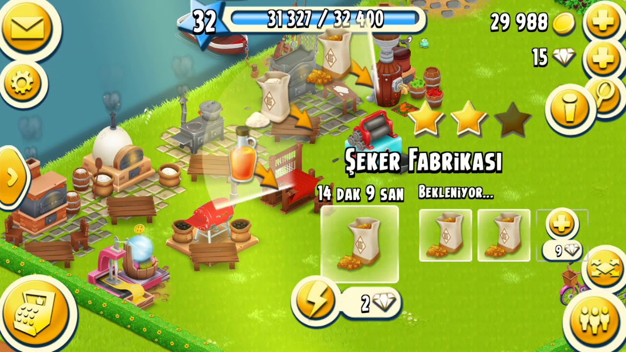 HayDay 32 lvl'den 33 lvl'e az kaldı. Çiftlik yardımcıları! - YouTube