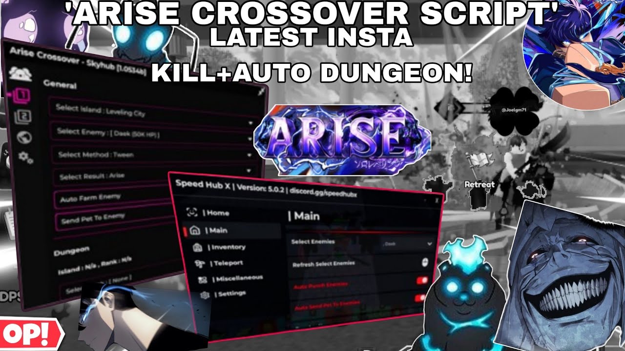 Arise Crossover Latest 2 Script GUI/ Hack Insta Kill Mobs🔥,Auto Dungeon ...