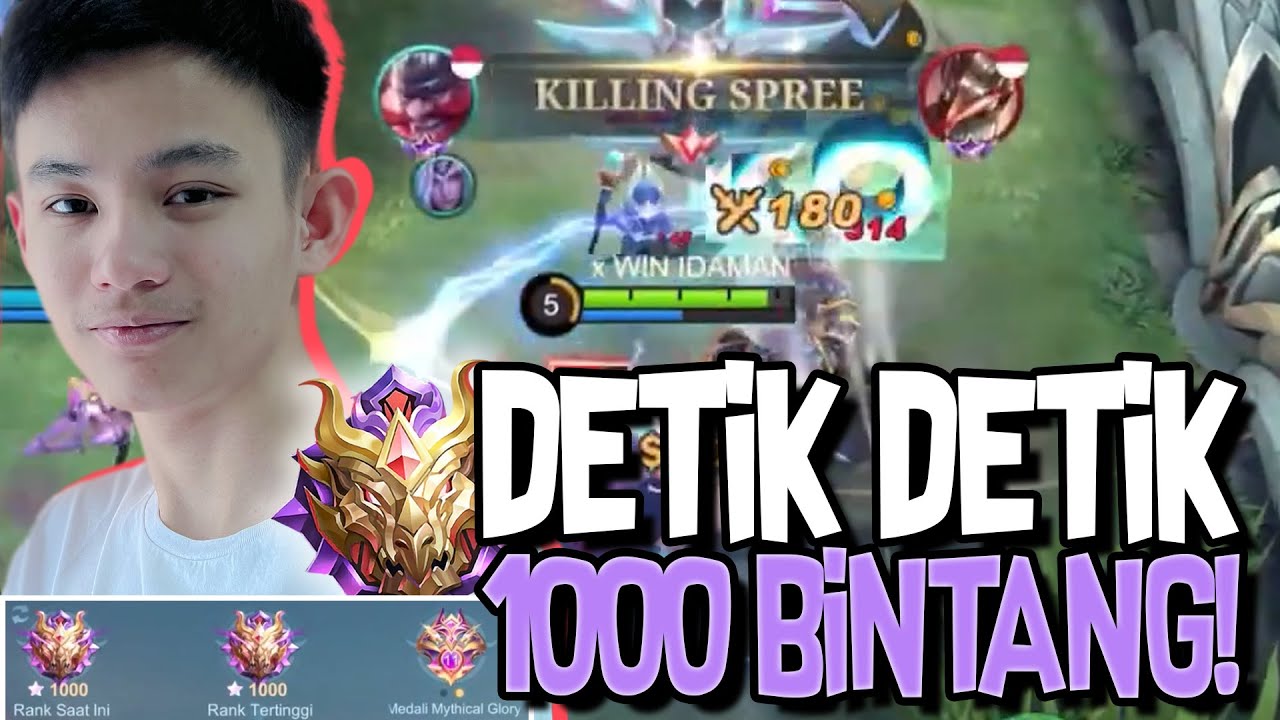 DETIK DETIK MYTHIC BINTANG 1000 !!!!-Mobile Legends - YouTube