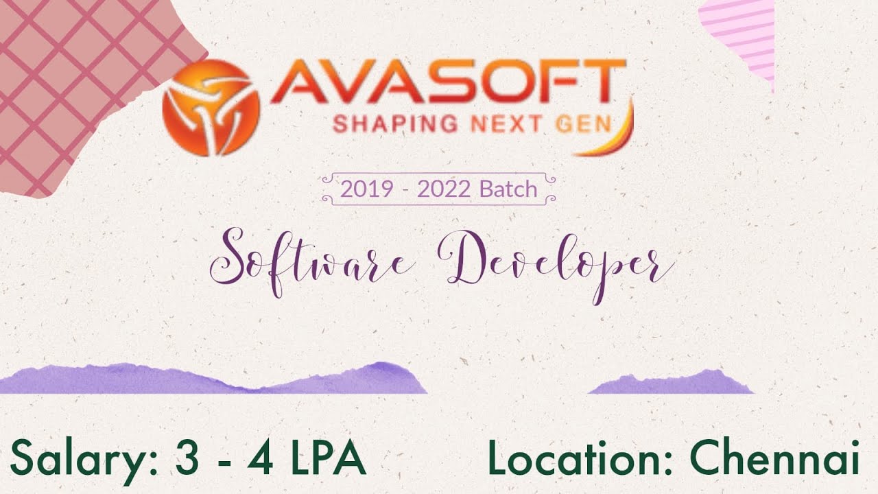 AVASOFT, Chennai Software Developer Recruitment 2022 | IT Jobs | MNC ...