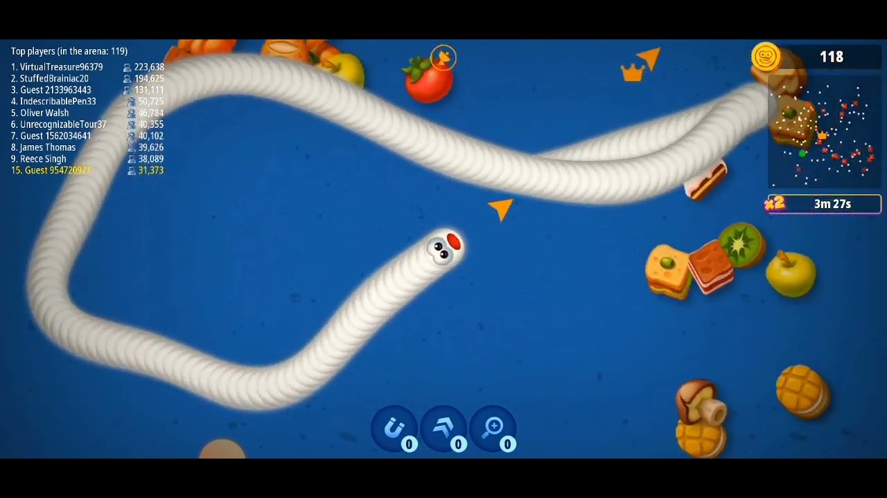 worm Zone games challenge .medyo mahirap magpahaba nito. - YouTube