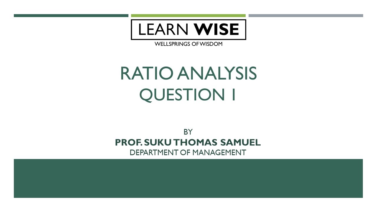 Ratio Analysis - Question 1 - YouTube