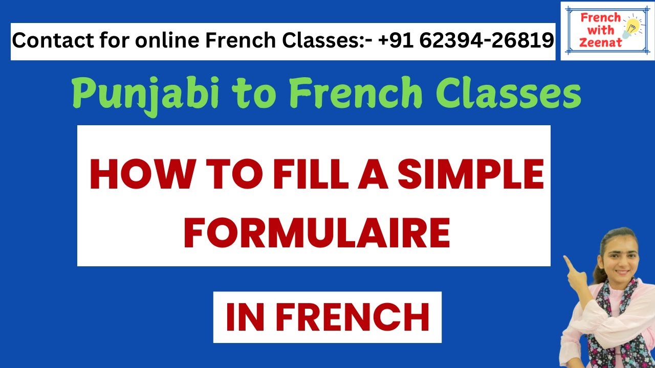 How to fill a simple Formulaire in French? #tefcanada - YouTube
