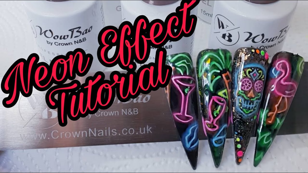 Neon Effect Gel Polish Nail Art Tutorial! - YouTube