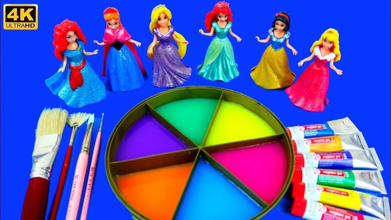 Satisfying Video | DIY How to make Rainbow Slime Candy Frozen Elsa Disney Princess Cutting ASMR ...