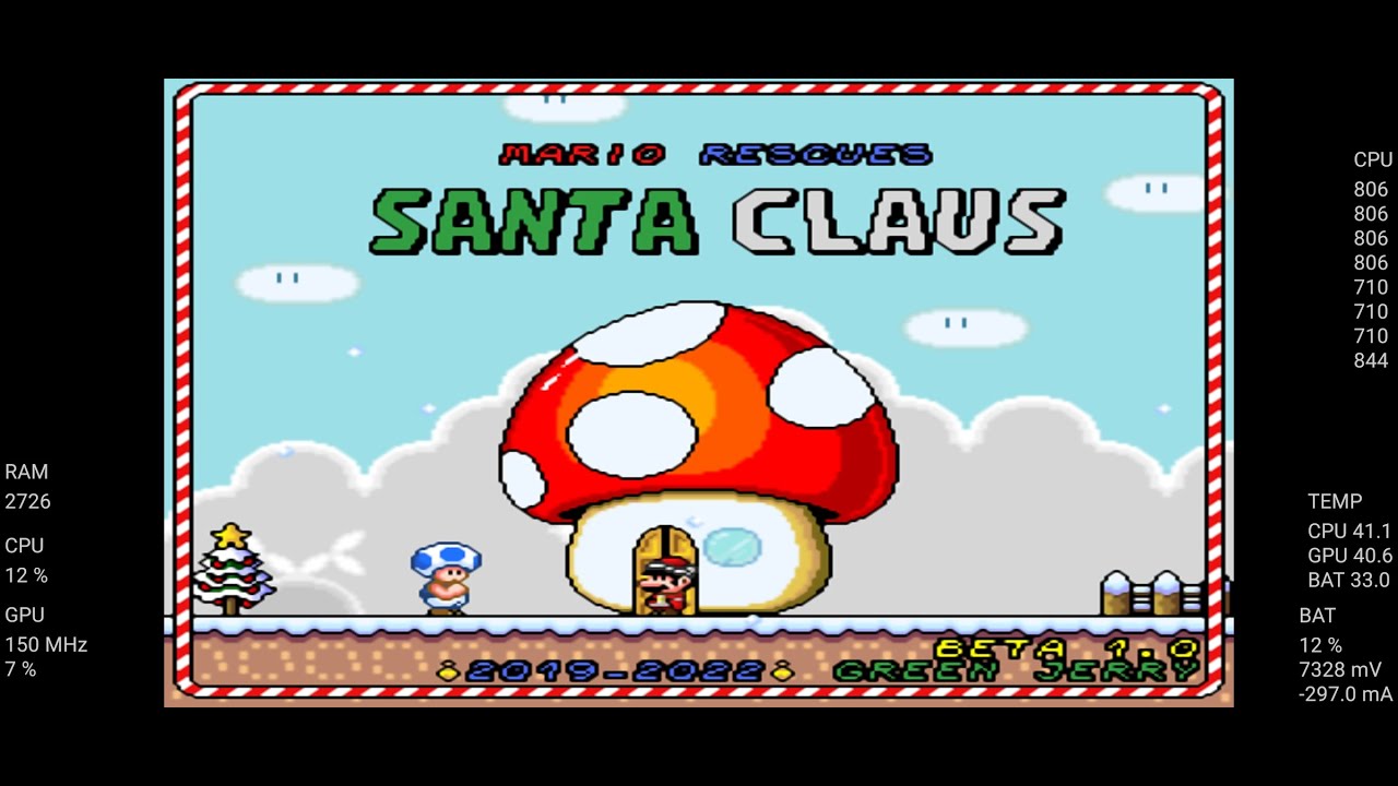 Mario Rescues Santa Clause SMW Hack Snes9x Android Stream Xiaomi 11T ...
