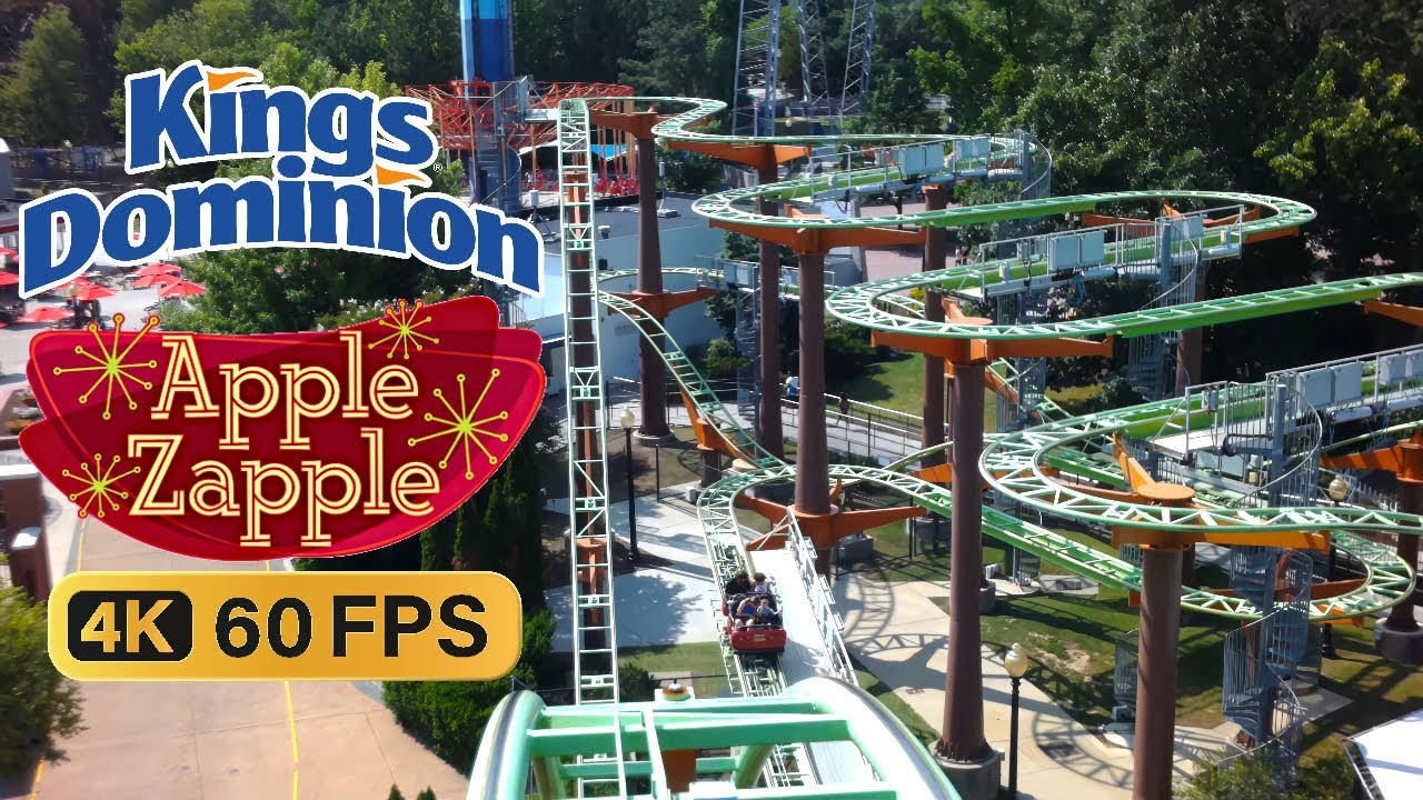 Front Row Apple Zapple POV at Kings Dominion | 4K 60 FPS - YouTube