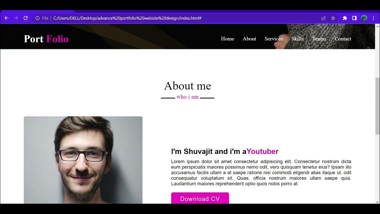 Design a Complete Responsive Portfolio Website || Part-1 - YouTube