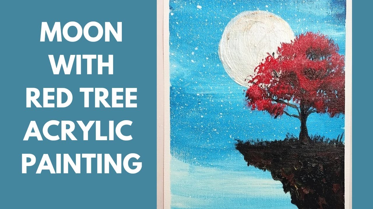 Full moon painting | acrylic painting tutorial for beginners| step by ...