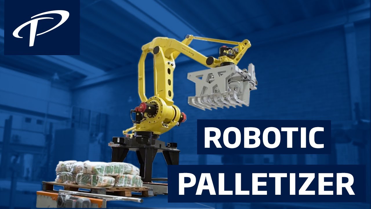 Automatic Robot Palletizer With Stretch Wrapper | Patent-Pending (RPW ...