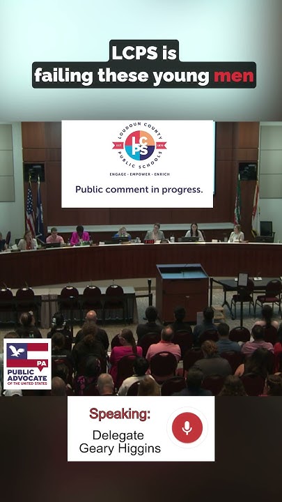 Geary Higgins was interrupted by the LCPS Board, They then go into Recess - YouTube