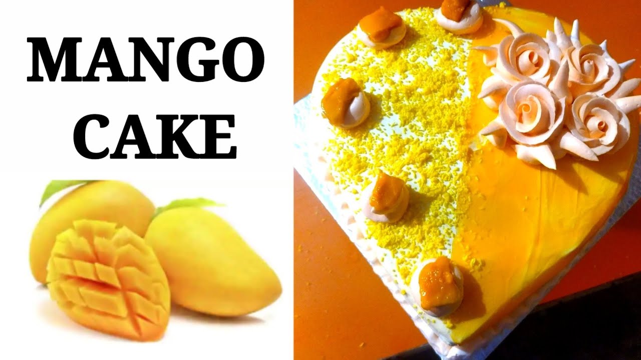 How To Make Mango Cake||Heart Shape Mango Cake||BakerBoom - YouTube