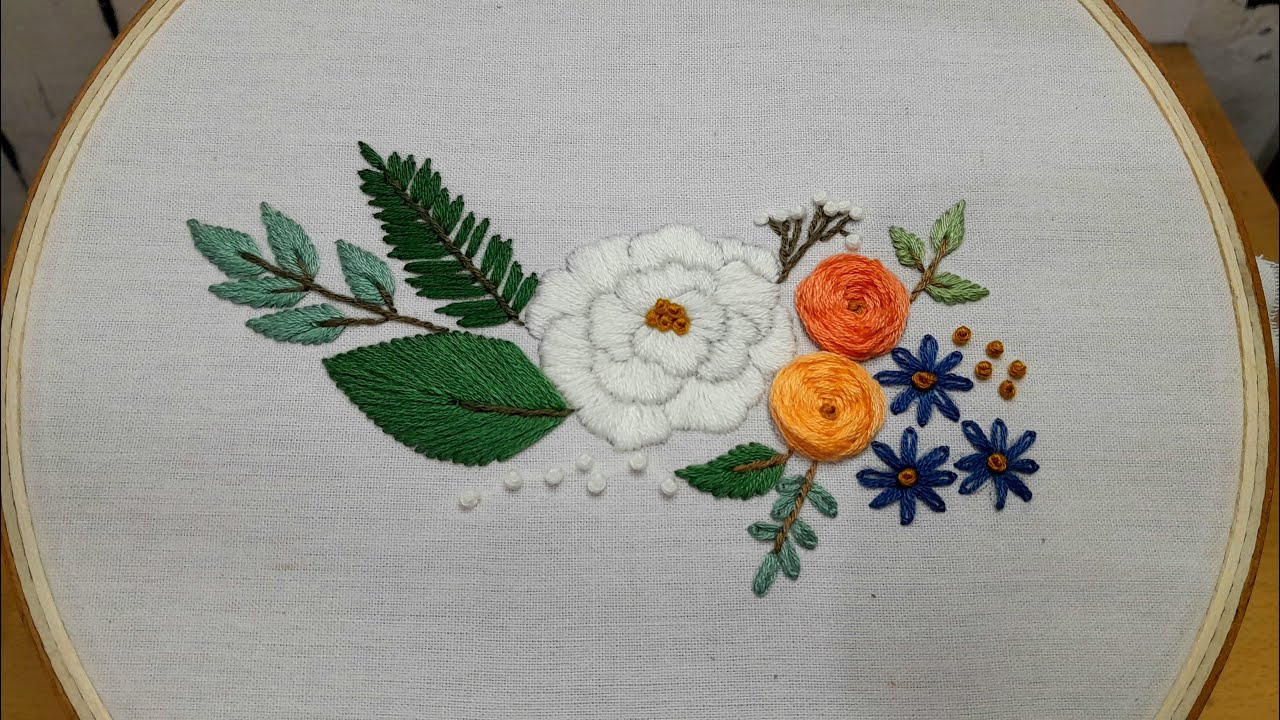 Hand Embroidery for Beginners | floral embroidery | Beautiful flowers ...