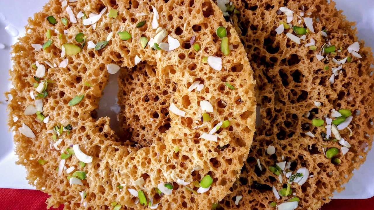 Ghevar l Malai ghevar recipe l How to make Ghevar at Home l हलवाई ...