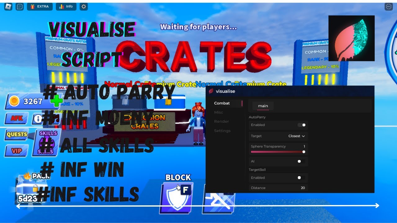 VISUALISE Blade Ball Script | Auto parry INF skills Auto farm etc - YouTube