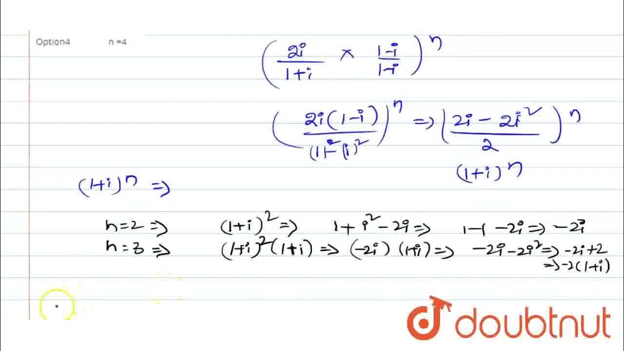 Find the least positive integer n\nsuch that ((2i)/(1+i))^n\nis a positive integer. | CLASS 12 ...