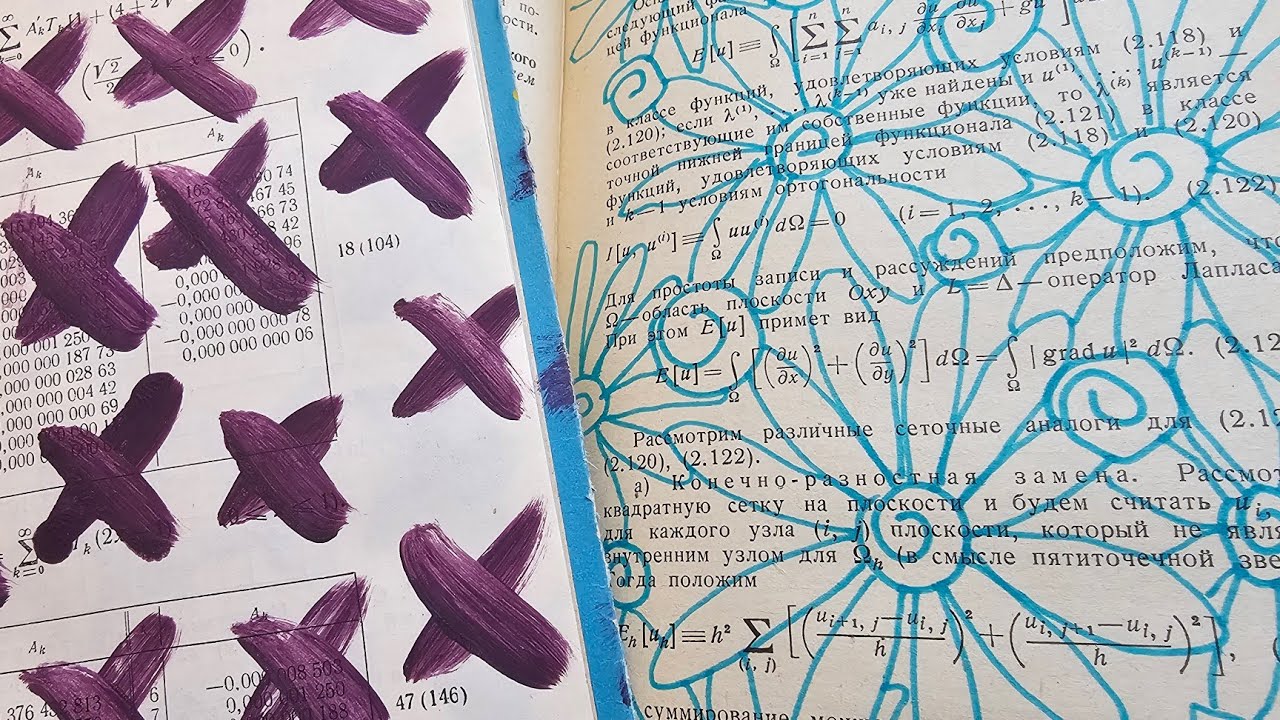 Mark making on book pages - YouTube