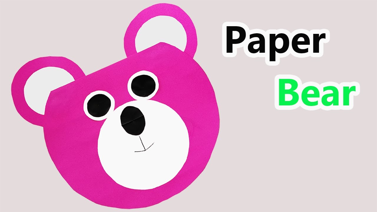 bear face cute face paper craft diy - YouTube