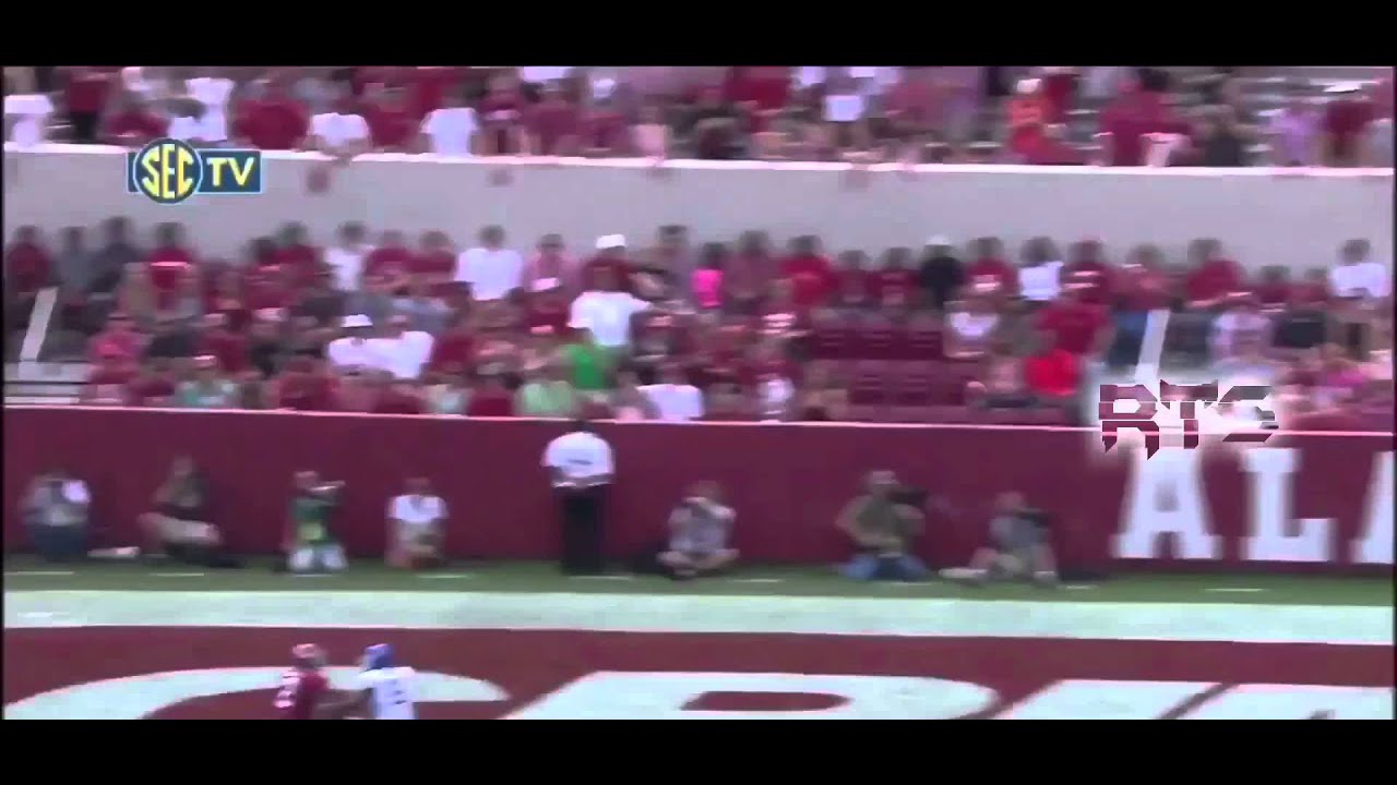 Alabama one handed catch over Georgia state - YouTube