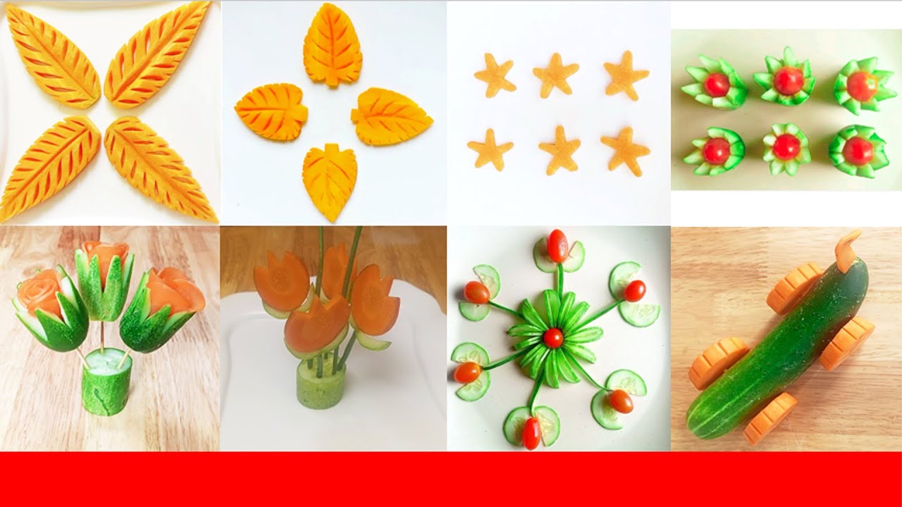 8 Beautiful of Vegetable Carving Idea For Food Garnish & Art | Cucumber ...
