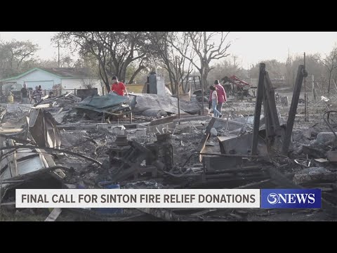 Final call for Sinton Fire Relief Fund donations - YouTube