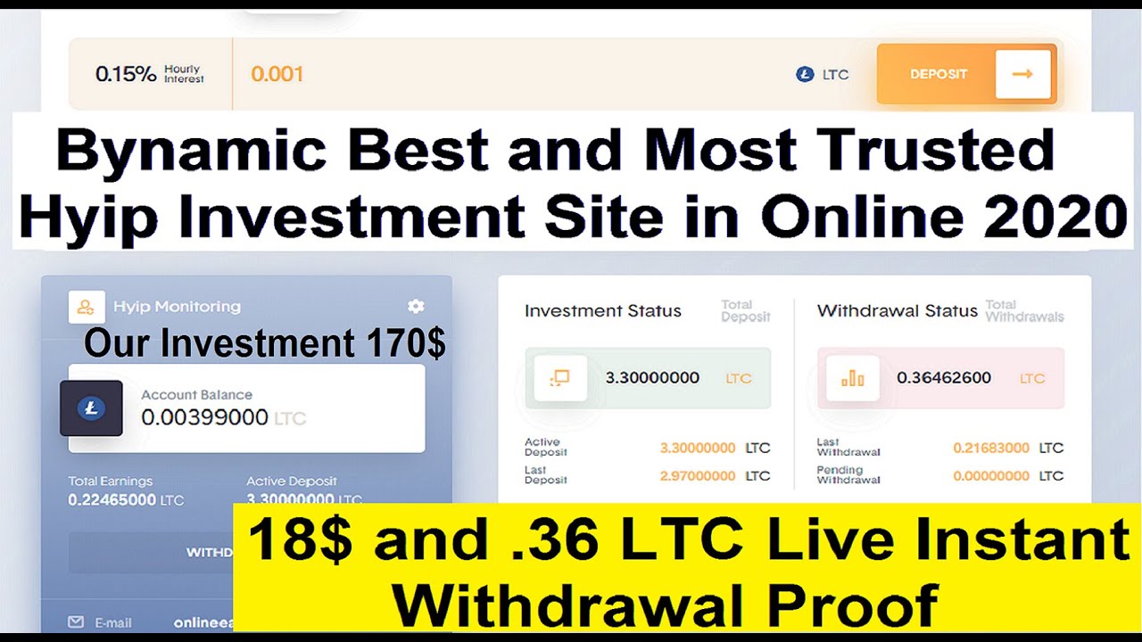 New Best and Most Trusted Hyip Investment Site Online 2020||18$ & 0.33 ...