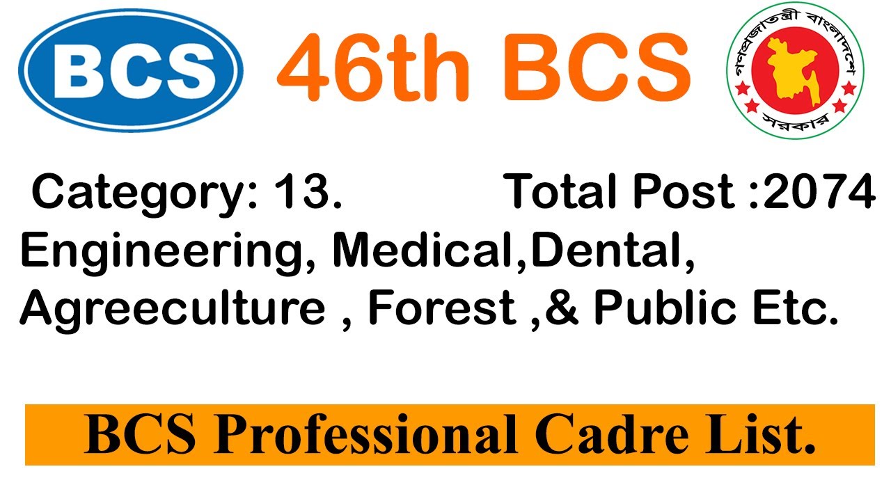46th BCS Professional/ Technical Cadre List | কোন ক্যাডারে কত জন নিবে 🤔 ...