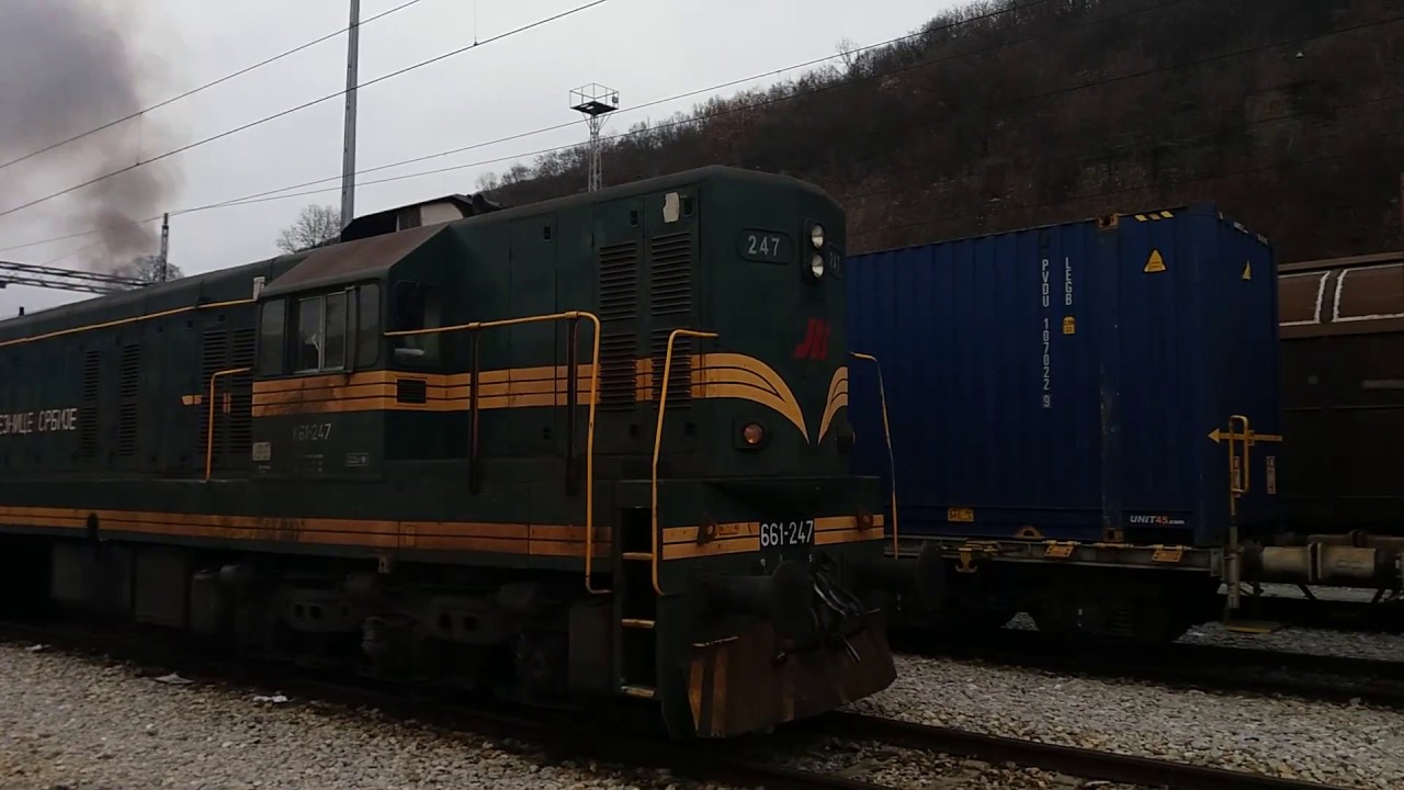 ZS "Kennedy" 661 247 depart from Dimitrovgrad with freight train - YouTube