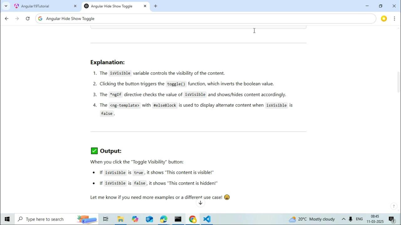 Angular 19 Tutorial (Hindi) - Ep 15 | Toggle Visibility with *ngIf | Show/Hide Button - YouTube